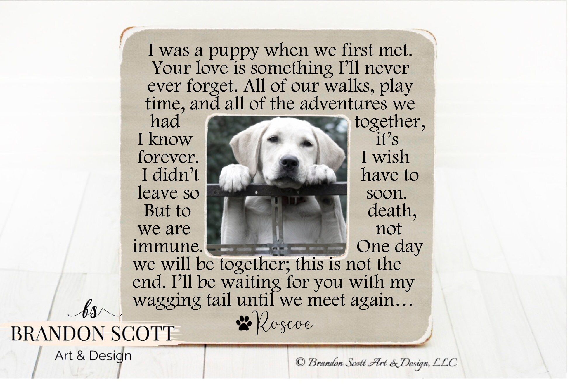 Personalized Dog Frame Memorial Gift Dog Died Gift Personalized Dog Best Friend Frame Dog Loss Frame Pet Loss Memorial Best Friend Dog