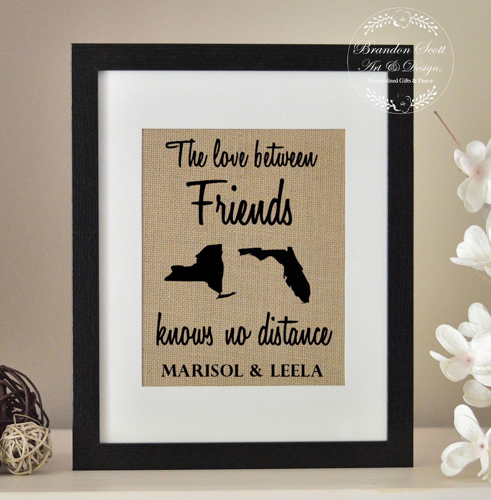 Personalized Friends Gift the Love Between Friends Long | Etsy