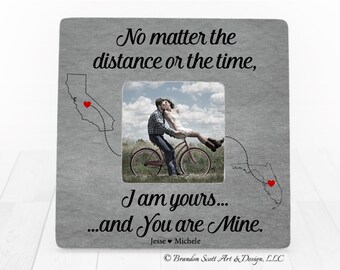 Personalized Long Distance Relationship Picture Frame, Long Distance ...
