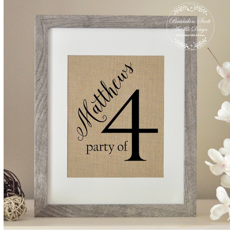 Party of 4 Sign - Etsy