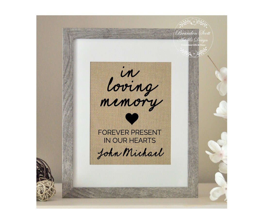 Personalized Funeral Memorial Print – in Loving Memory Keepsake ...