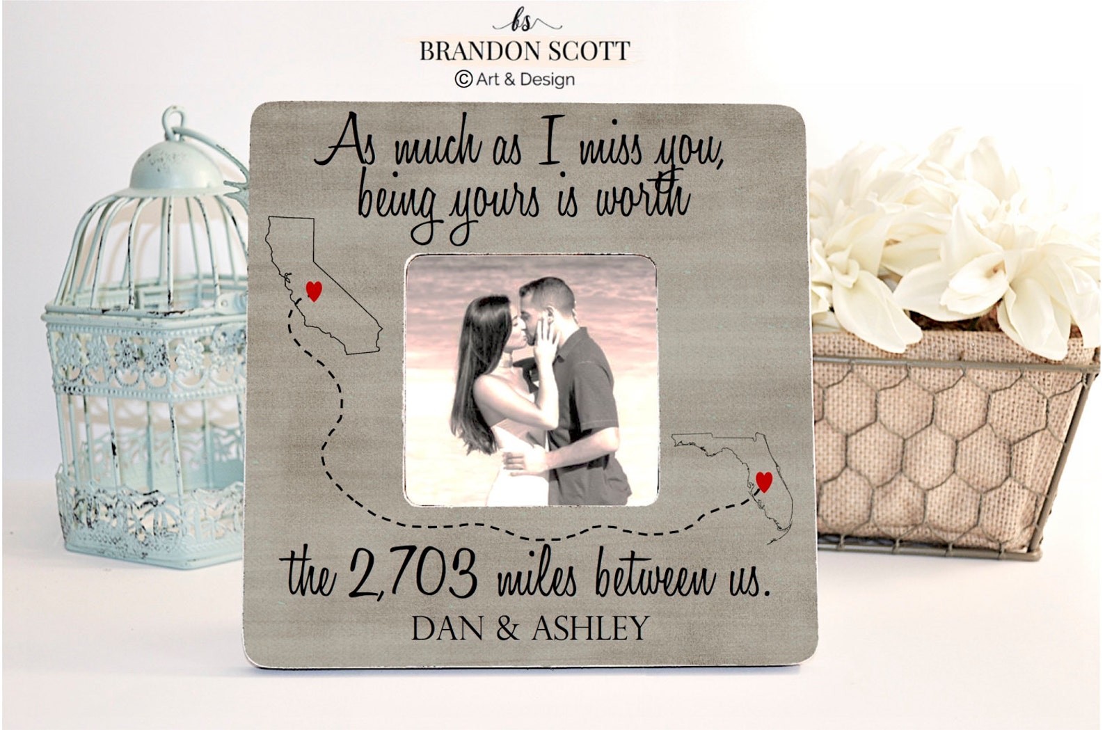 Valentines Day Gift Long Distance Frame Long Distance - Etsy