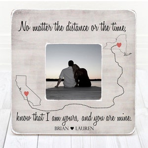 Long Distance Relationship Frame Gift for Boyfriend Girlfriend Fiance ...