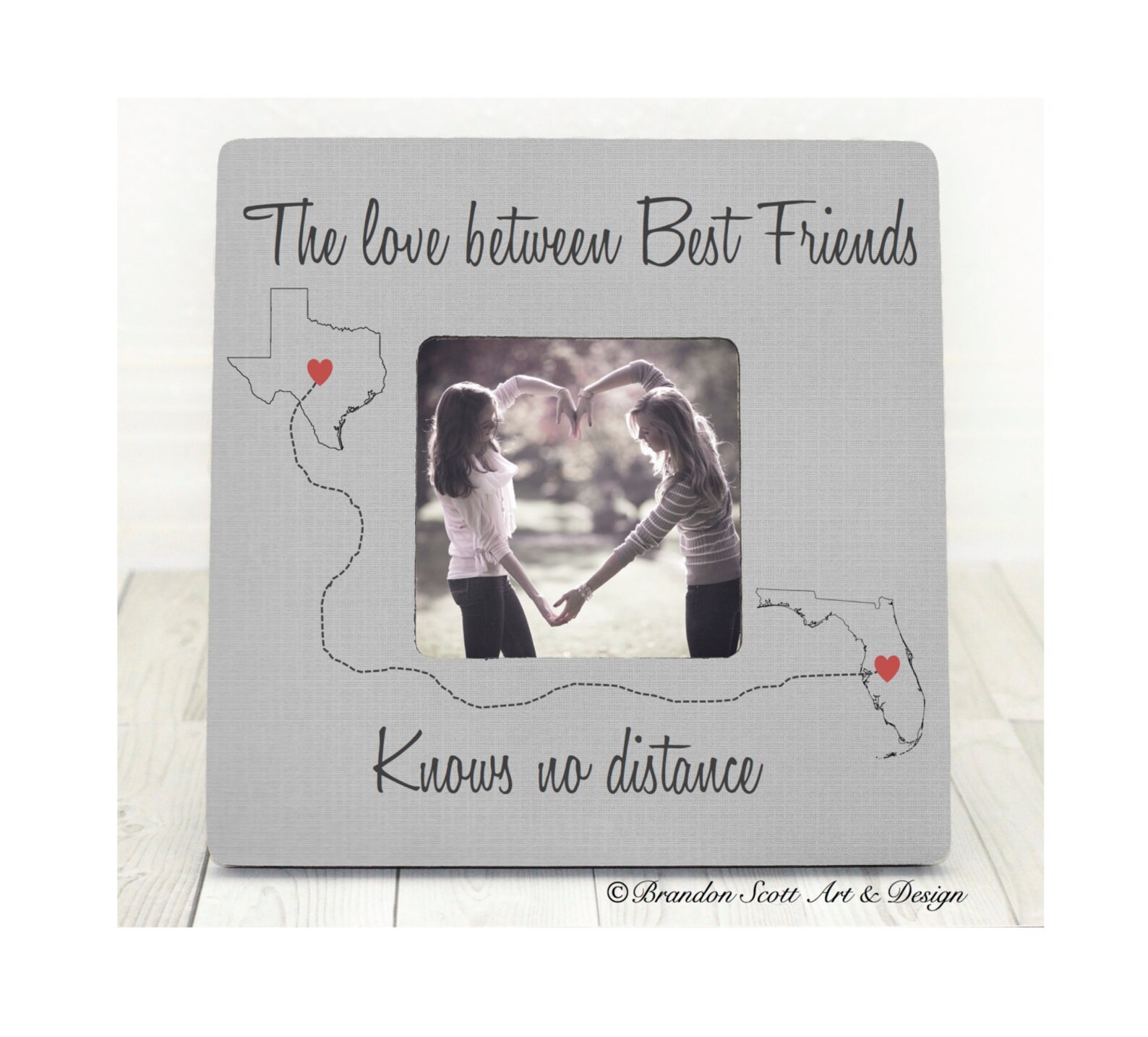 Best Friends Frame Long Distance Best Friends States Frame | Etsy