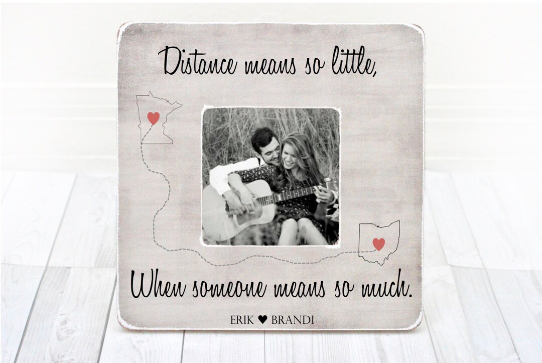 Long Distance Gift for Girlfriend Boyfriend, Personalized Picture Frame ...