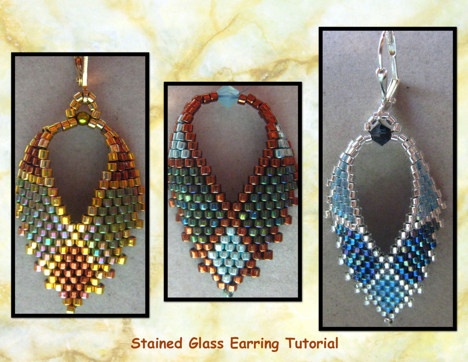 Stained Glass Beaded Earring Tutorial - Etsy