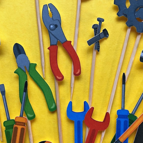 Tools Cupcake Topper Tools Toppers Tool Cake Topper Wrench - Etsy