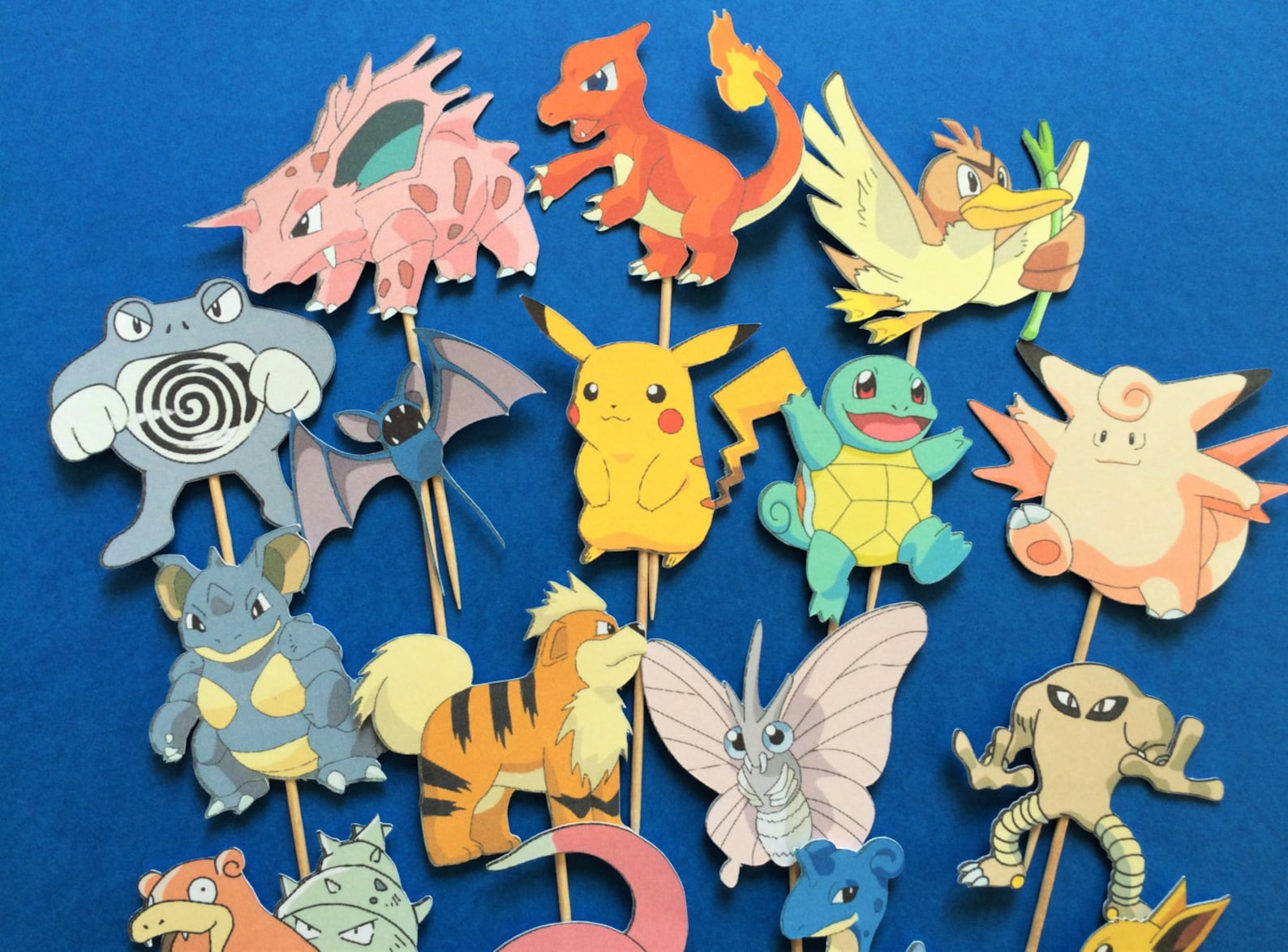 Pokémon Cupcake Toppers Pokémon Cake Toppers Pokémon Party - Etsy