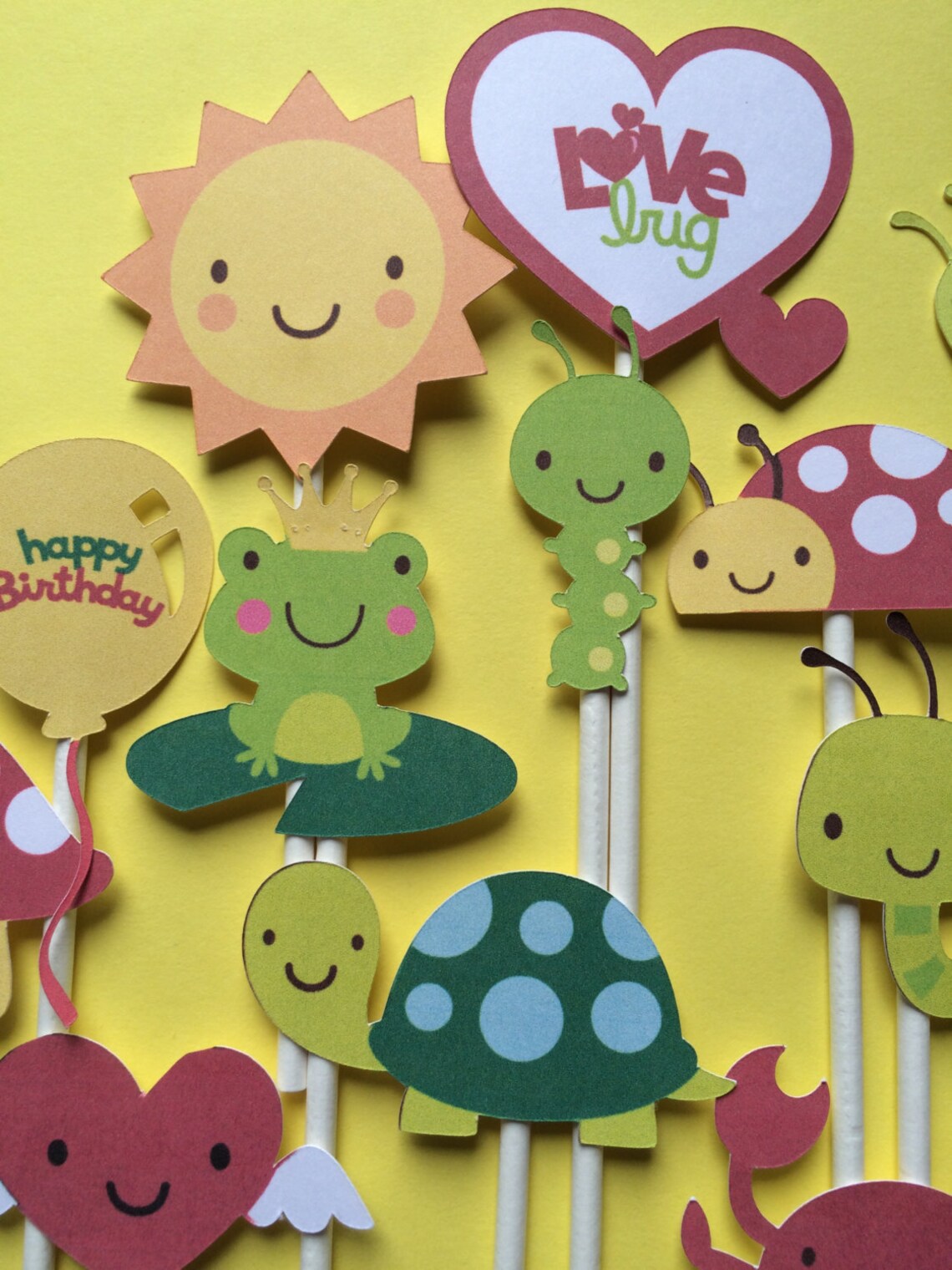 Critters Cupcake Toppers Bugs Cupcake Toppers Frog Toppers | Etsy