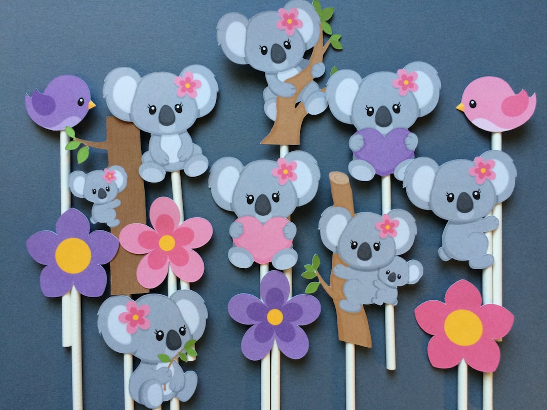 Koala Bear Cupcake Toppers, 14 Koala Bear, Koala Bear Cake Topper ...