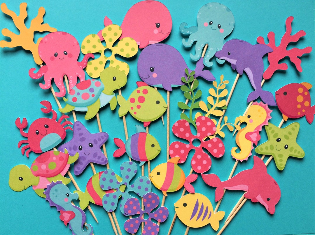Sea Cupcake Toppers 22 Ocean Cupcake Topper Under the Sea - Etsy