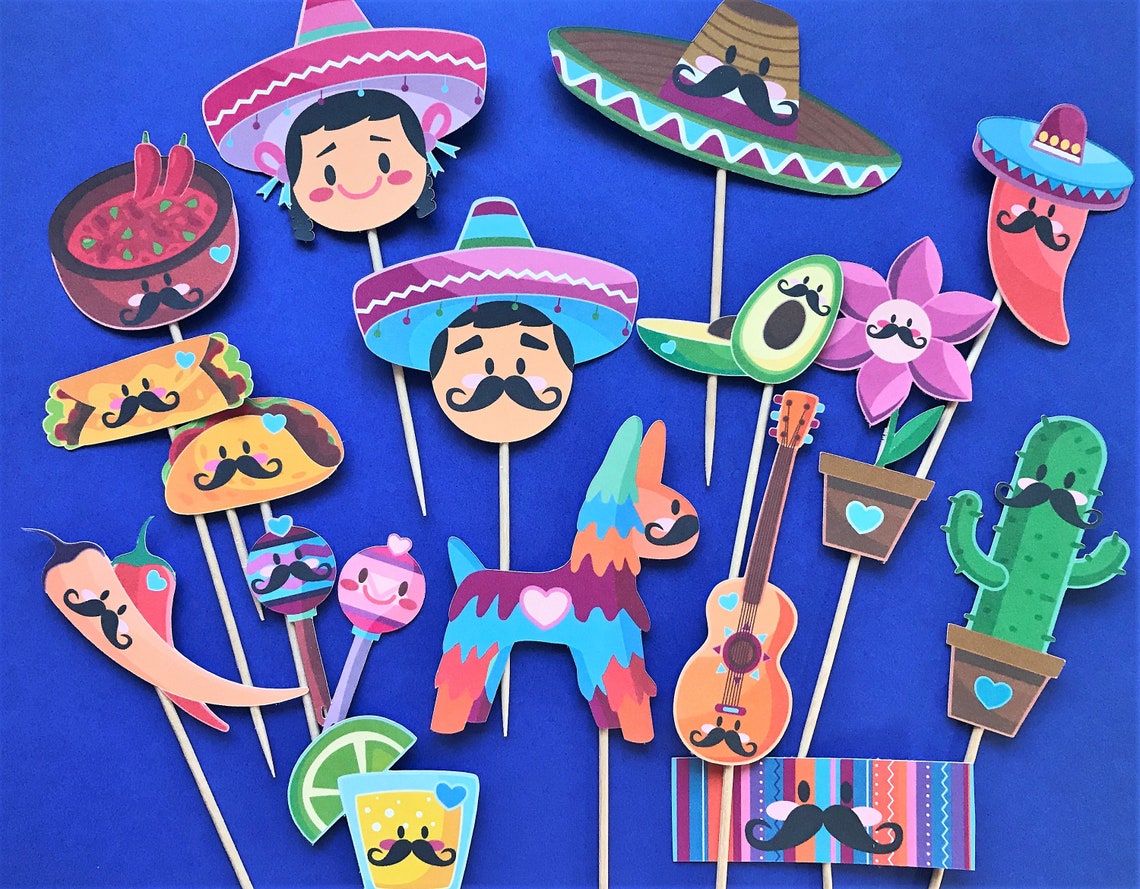 Cinco De Mayo Toppers 16 Cinco De Mayo Cupcake Toppers Cinco - Etsy