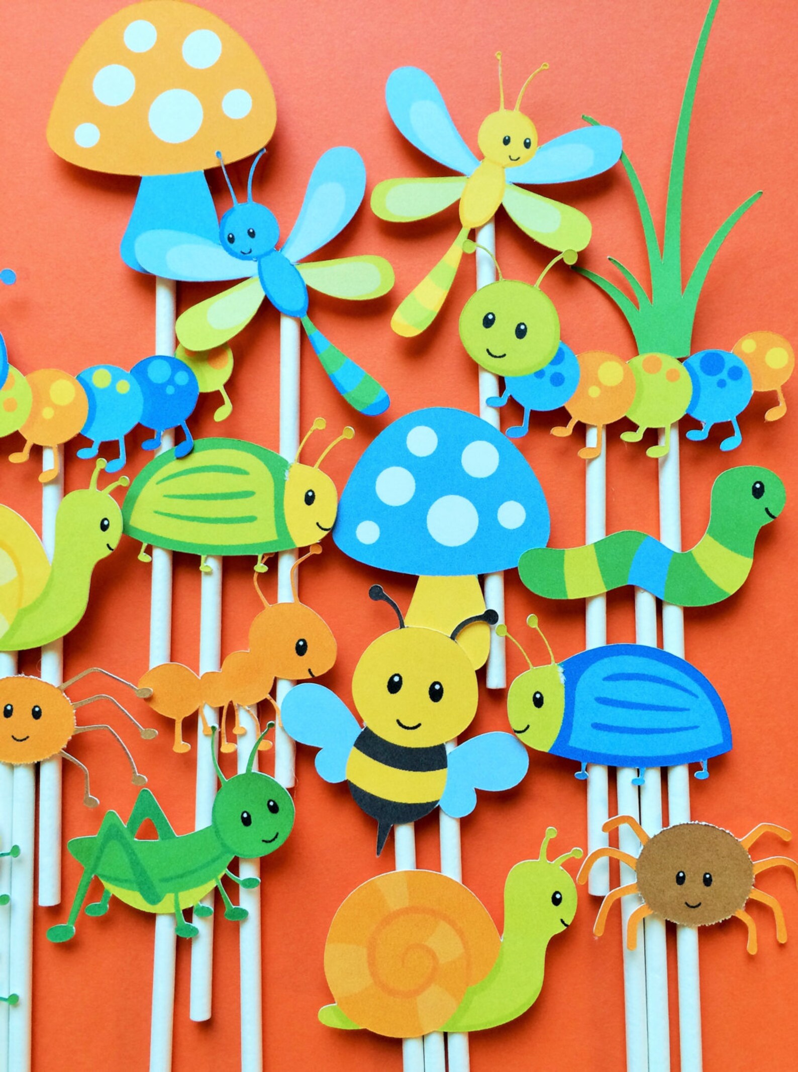 Bugs Cupcake Toppers 16 Bugs Theme Toppers Bugs Cake Topper - Etsy