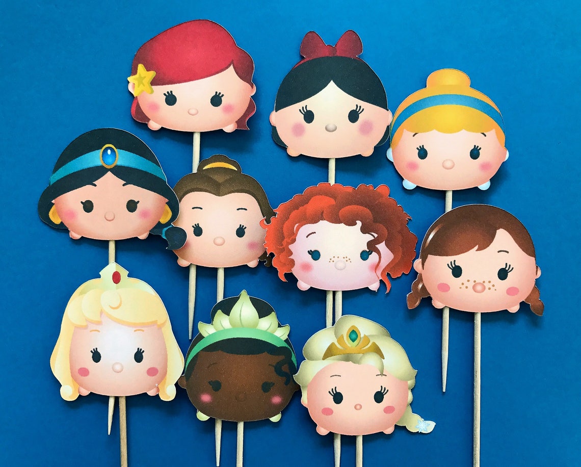 Tsum Tsum Disney Princesses Cupcake Toppers 10 Toppers | Etsy