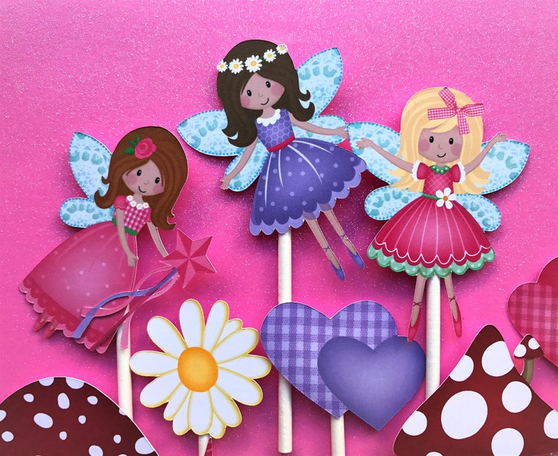 Fairy Cupcake Toppers 12 Fairy Cupcake Toppers Fairy Party Etsy Denmark