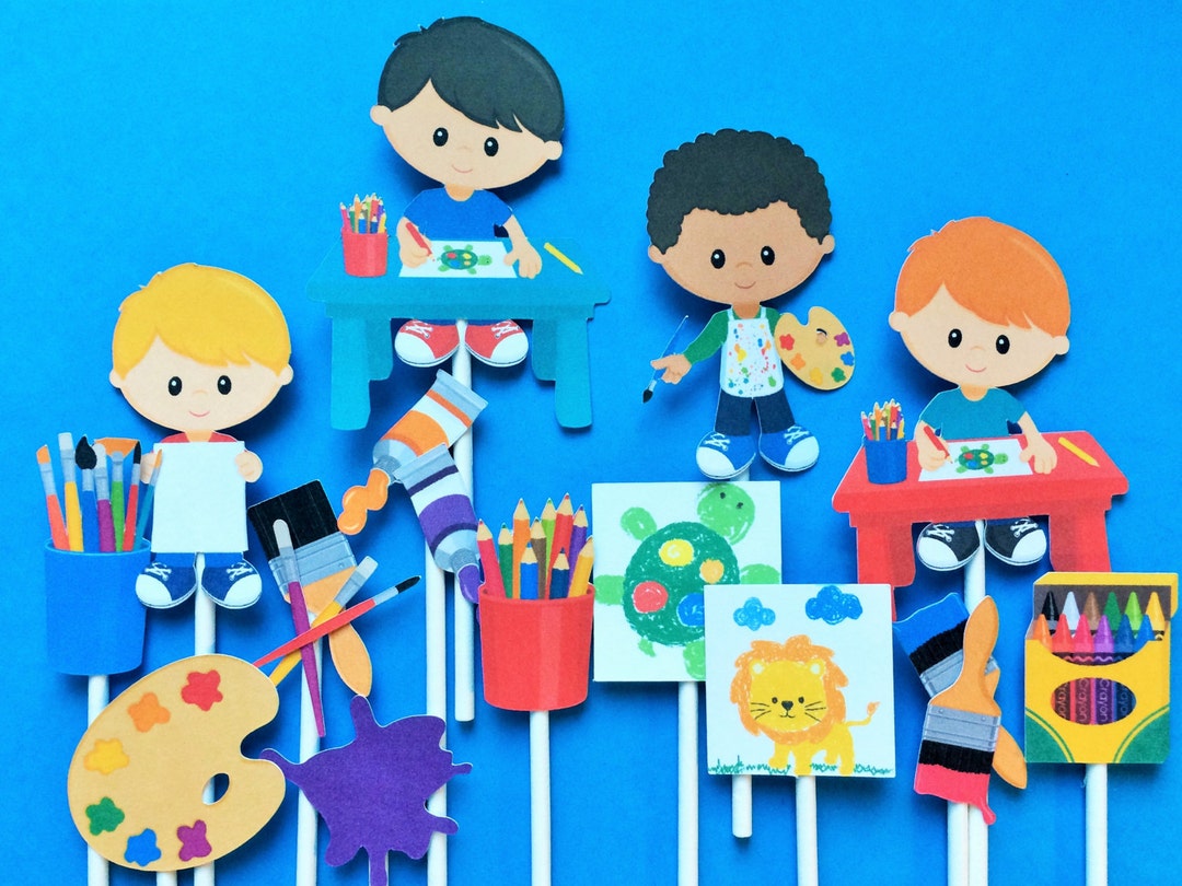 Artist Designs Cupcake Toppers Art Party Toppers Art Party - Etsy