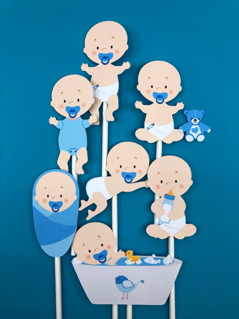 Baby cupcake toppers baby shower toppers baby shower cake | Etsy