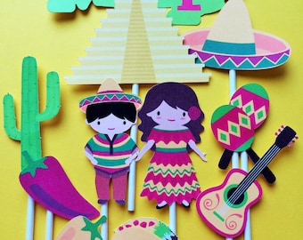 Mexican cake toppers | Etsy