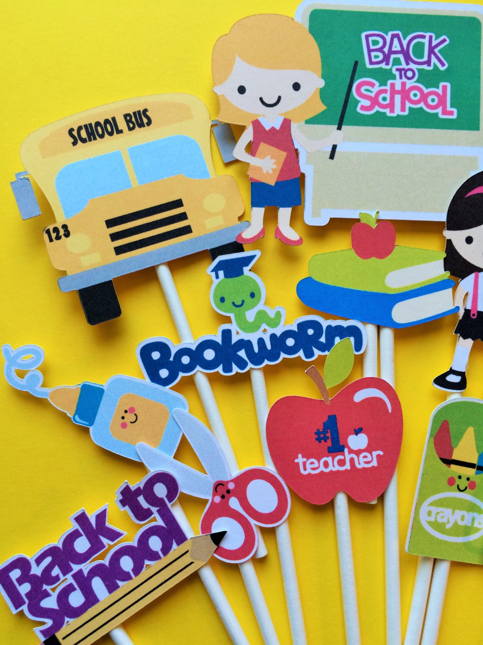 School Theme Cupcake Toppers School Toppers School Cake - Etsy