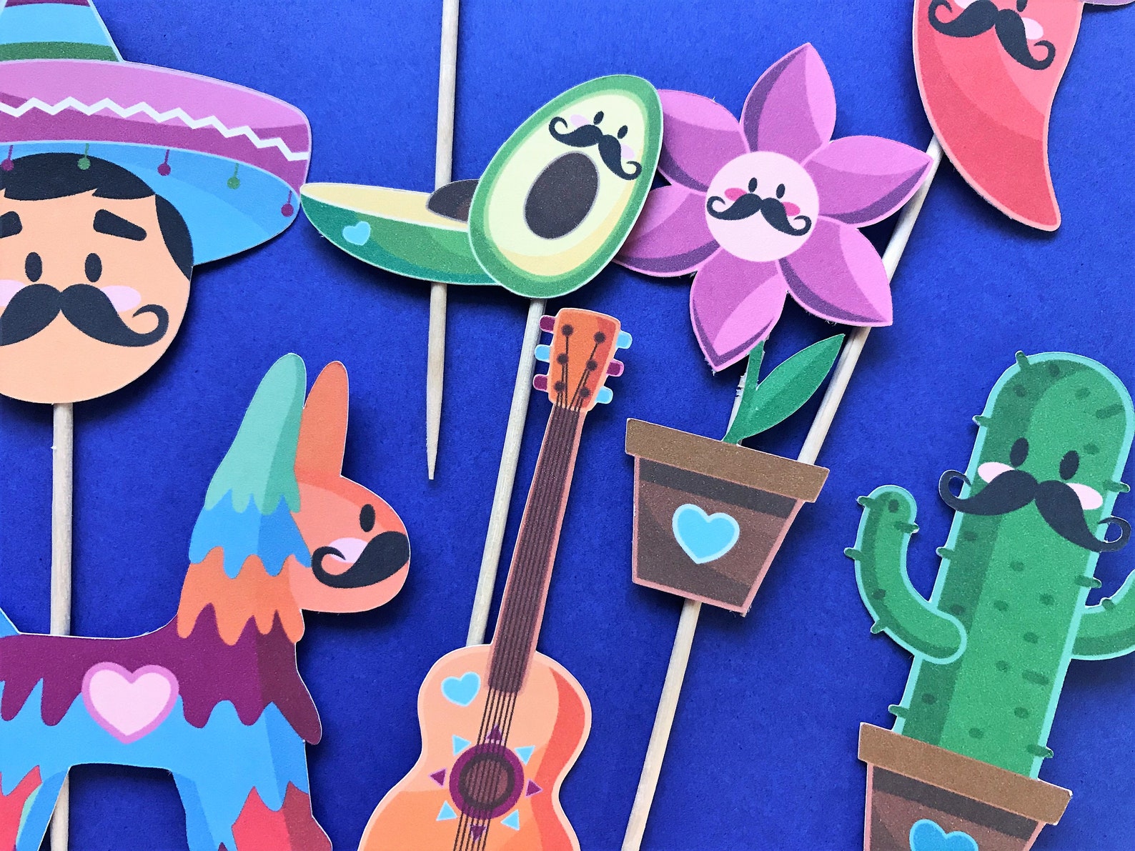 Cinco De Mayo Toppers 16 Cinco De Mayo Cupcake Toppers Cinco - Etsy