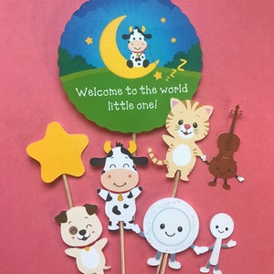 Hey Diddle Diddle Cupcake Toppers, Nursery Rhymes Cupcake Toppers, Baby ...