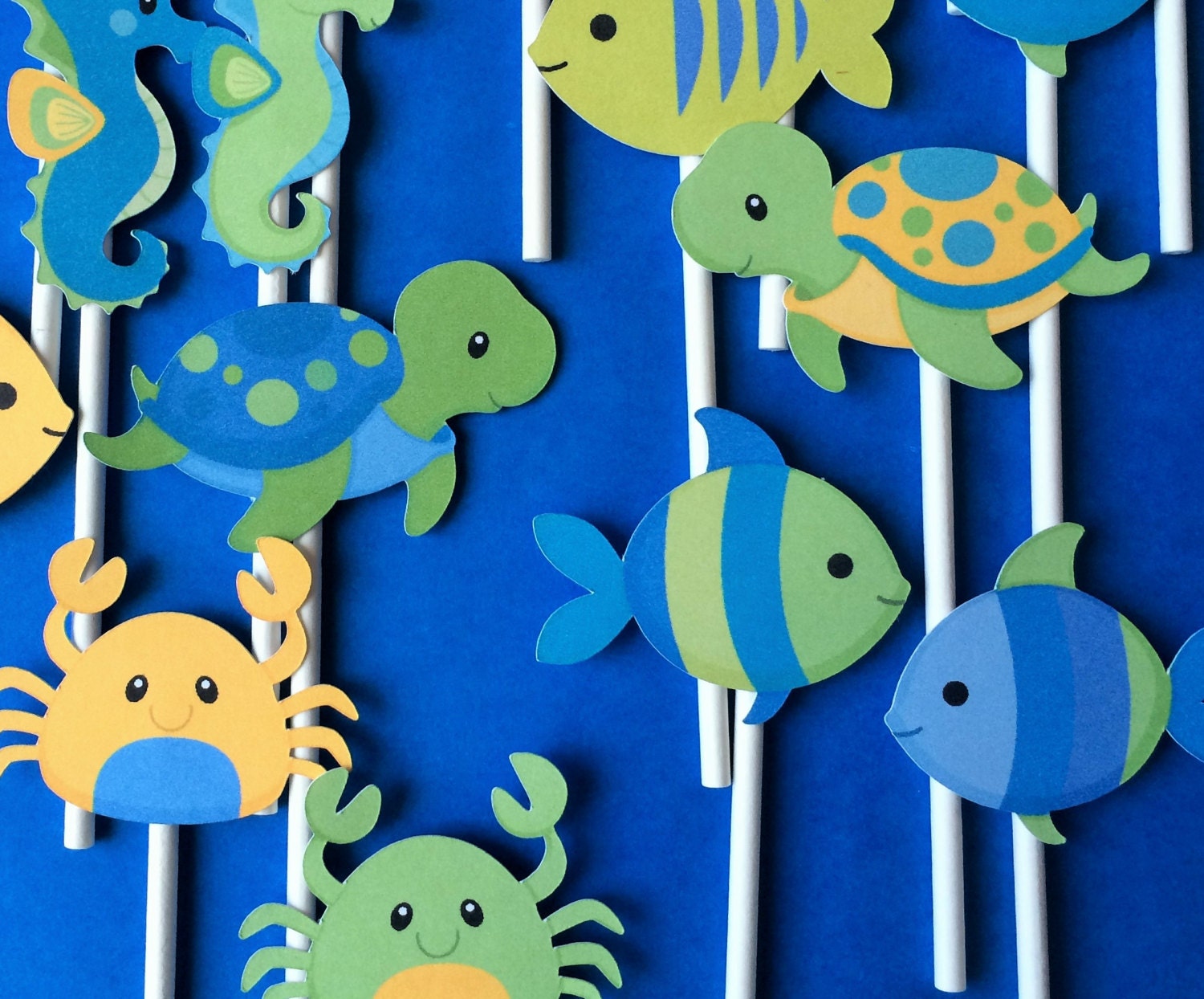 Sea Cupcake Toppers 20 Sea Cupcake Toppers Sea Creatures | Etsy