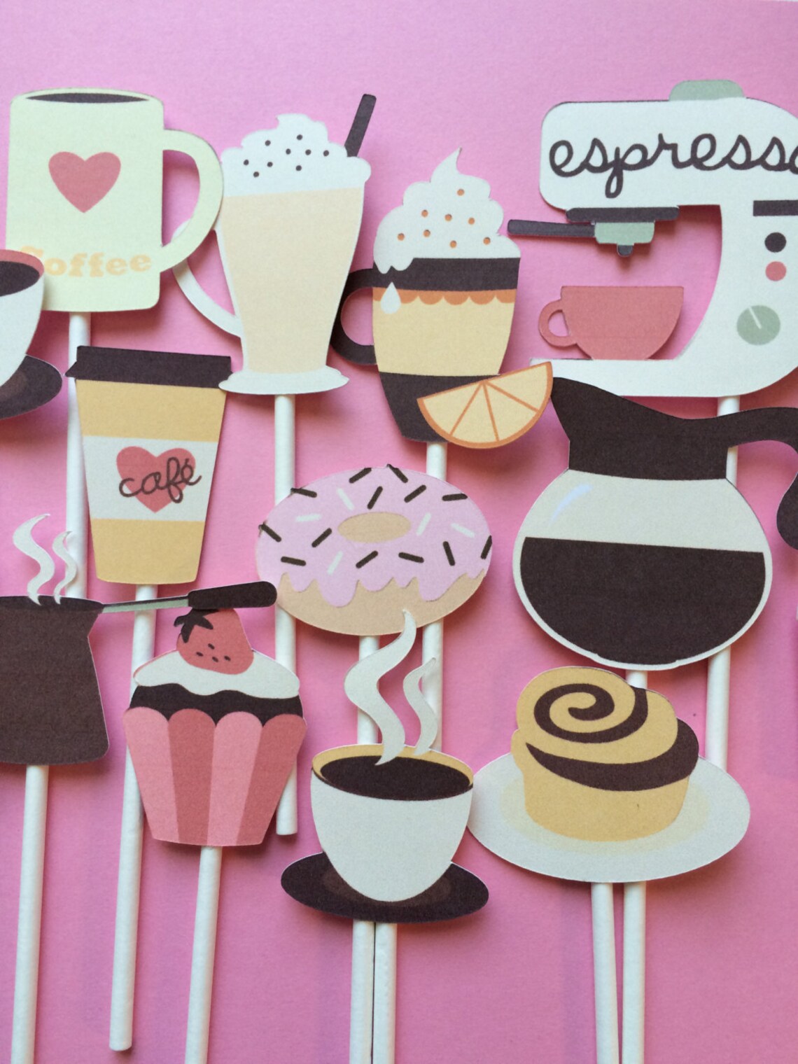 15 Coffee Designs Cupcake or Doughnut Toppers Coffee Cupcake - Etsy