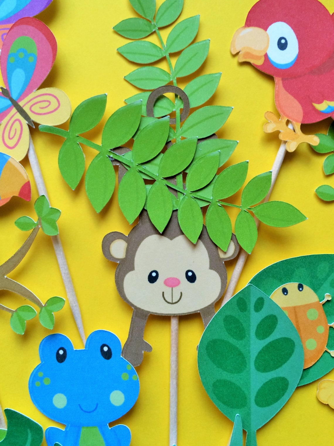 Rainforest Animals Cupcake Toppers Forest Animal Toppers - Etsy Australia