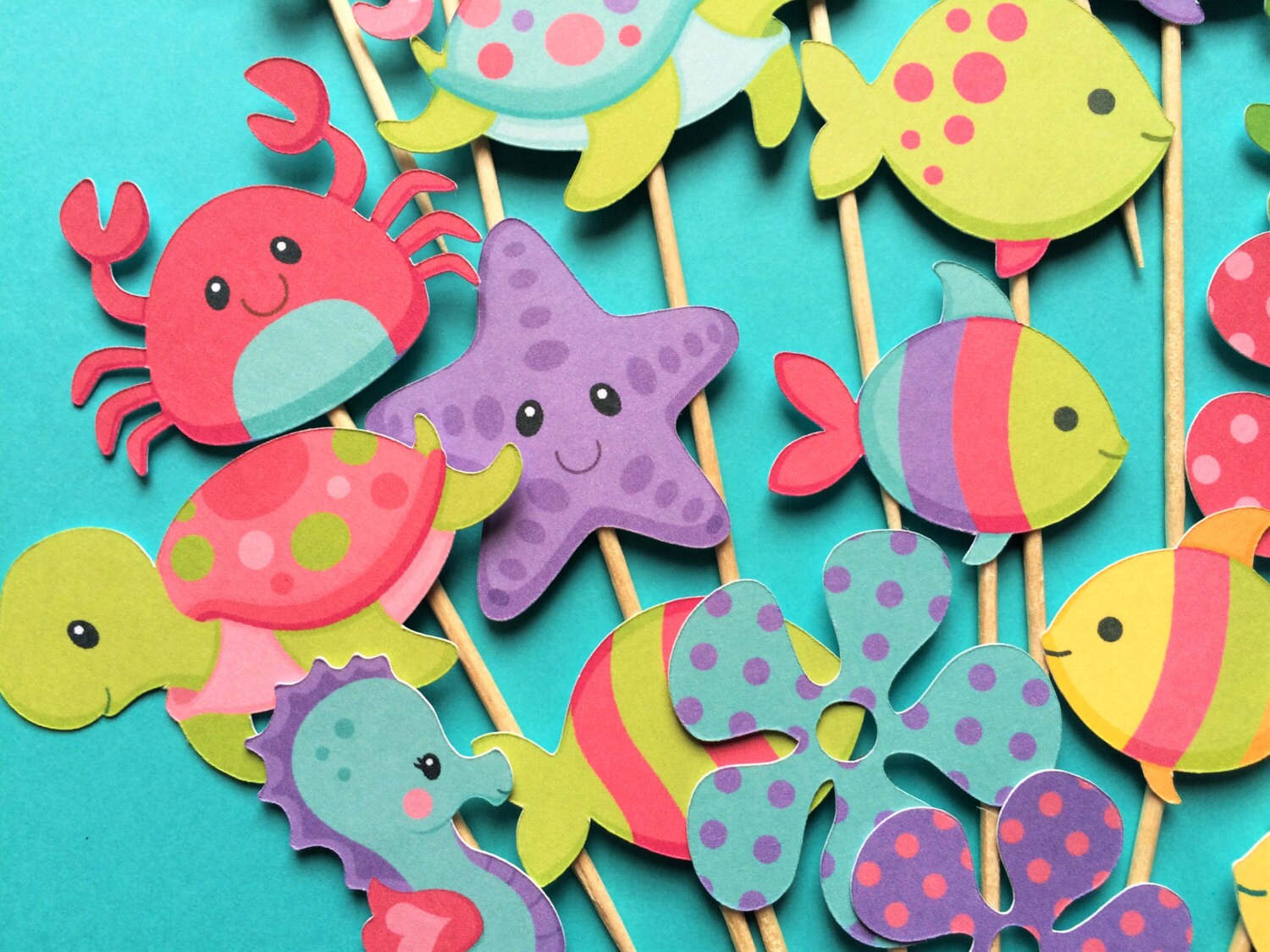 Sea Cupcake Toppers 22 Ocean Cupcake Topper Under the Sea - Etsy