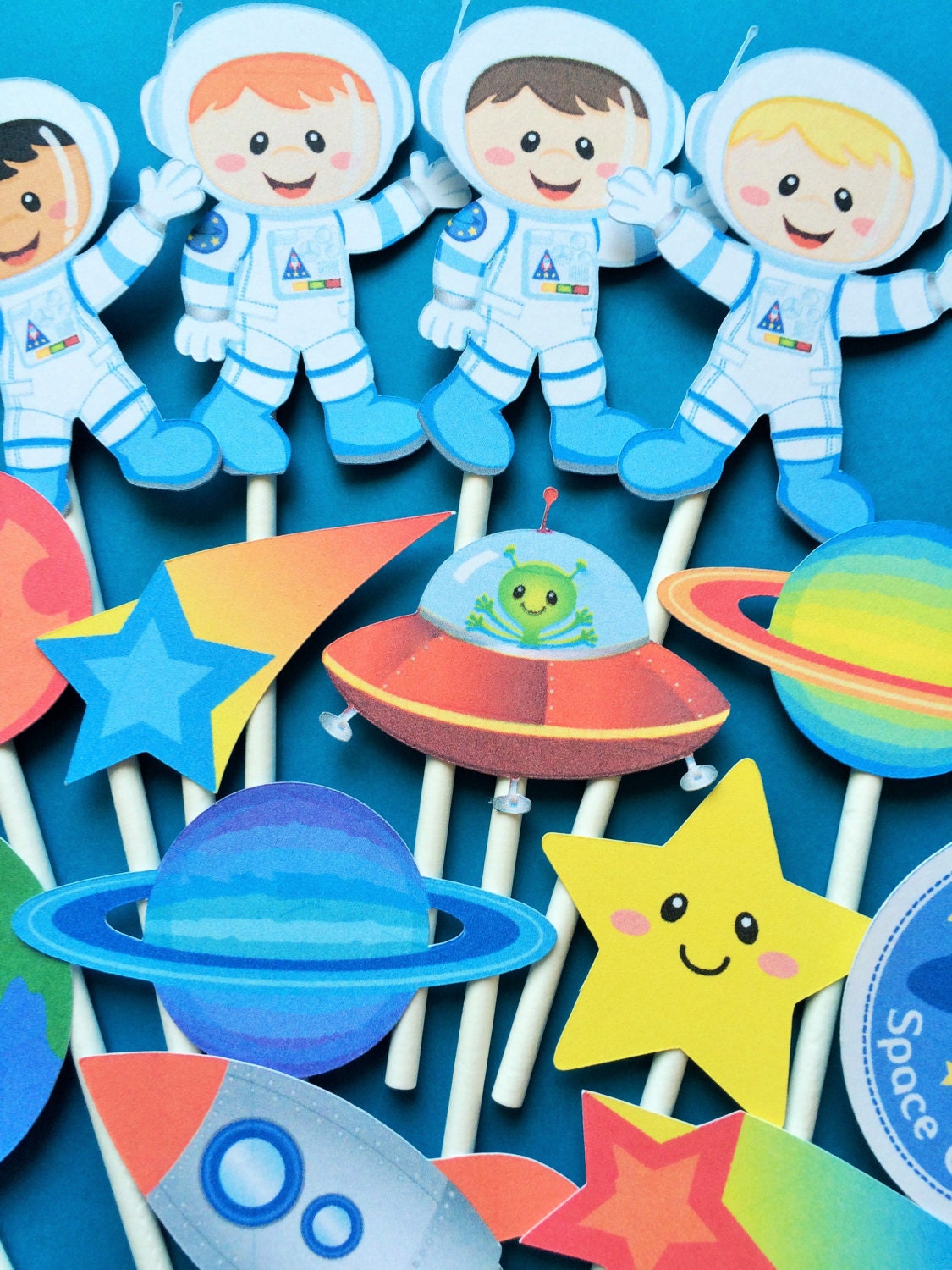 Astronaut Cupcake Toppers Astronaut Birthday Party Toppers - Etsy