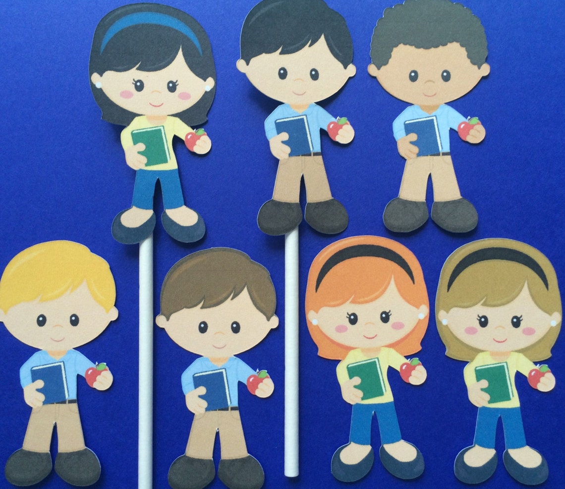 School designs cupcake toppers school cupcake toppers back | Etsy