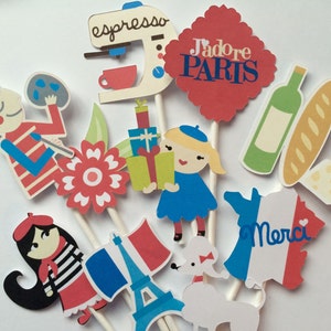 Paris/french Cupcake Toppers Paris Party Toppers Paris - Etsy