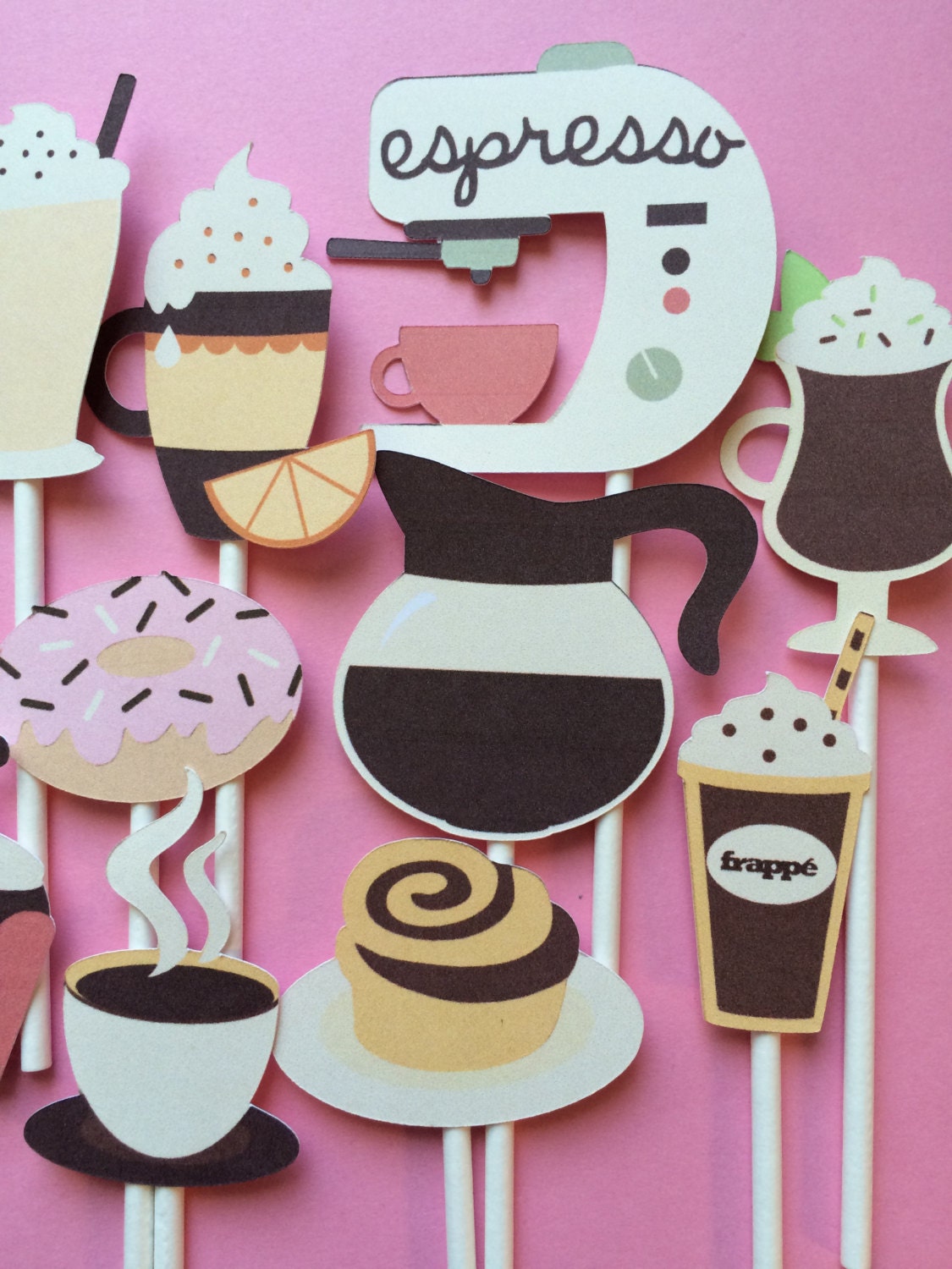 15 Coffee Designs Cupcake or Doughnut Toppers Coffee Cupcake - Etsy