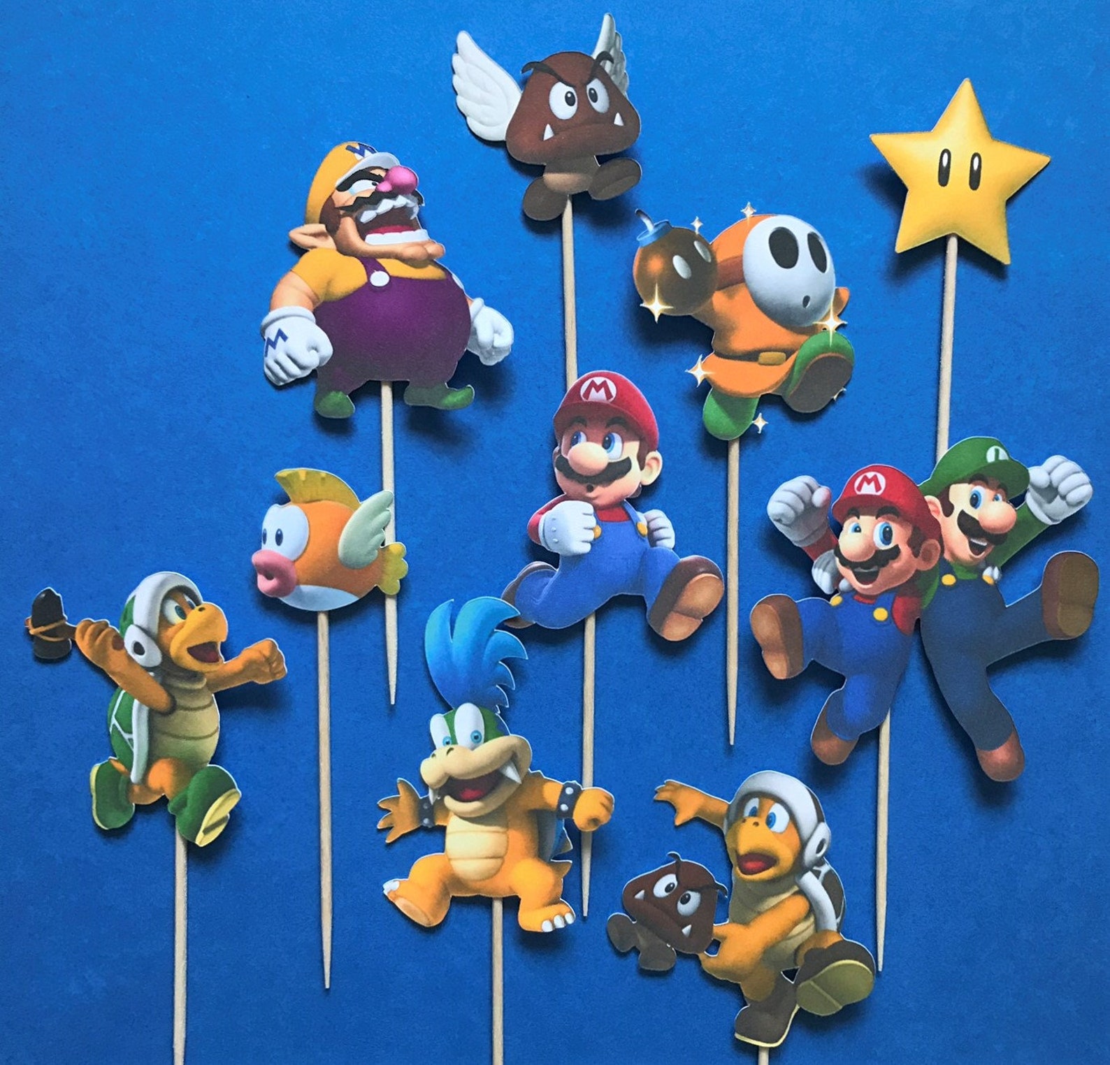 Super Mario Cupcake Toppers Super Mario Toppers Super Mario | Etsy