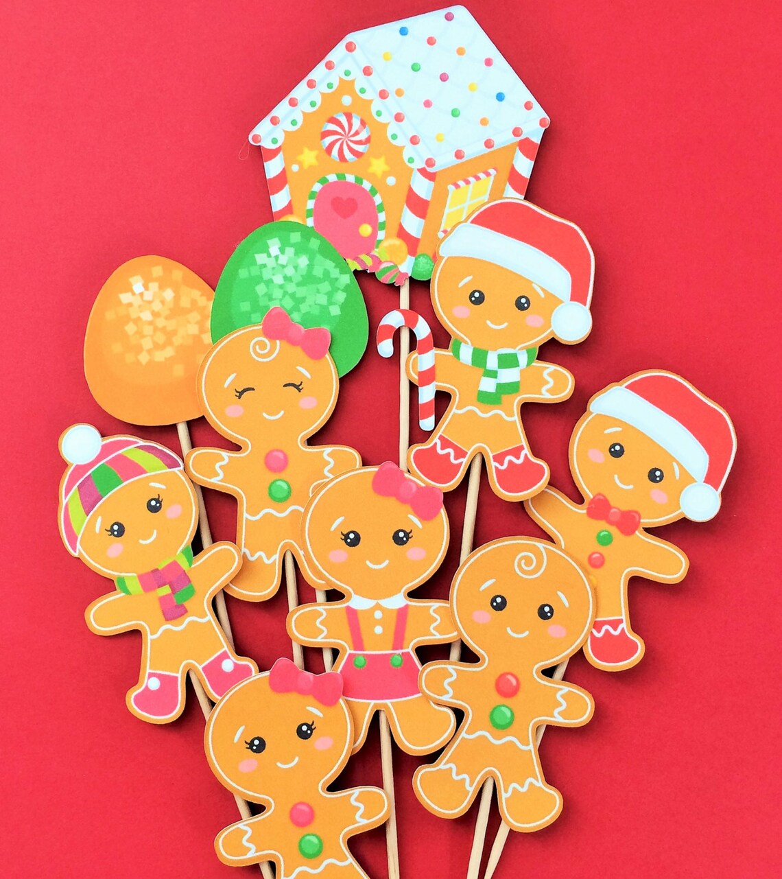 Christmas Cupcake Toppers 21 Gingerbread Man Cupcake Toppers | Etsy