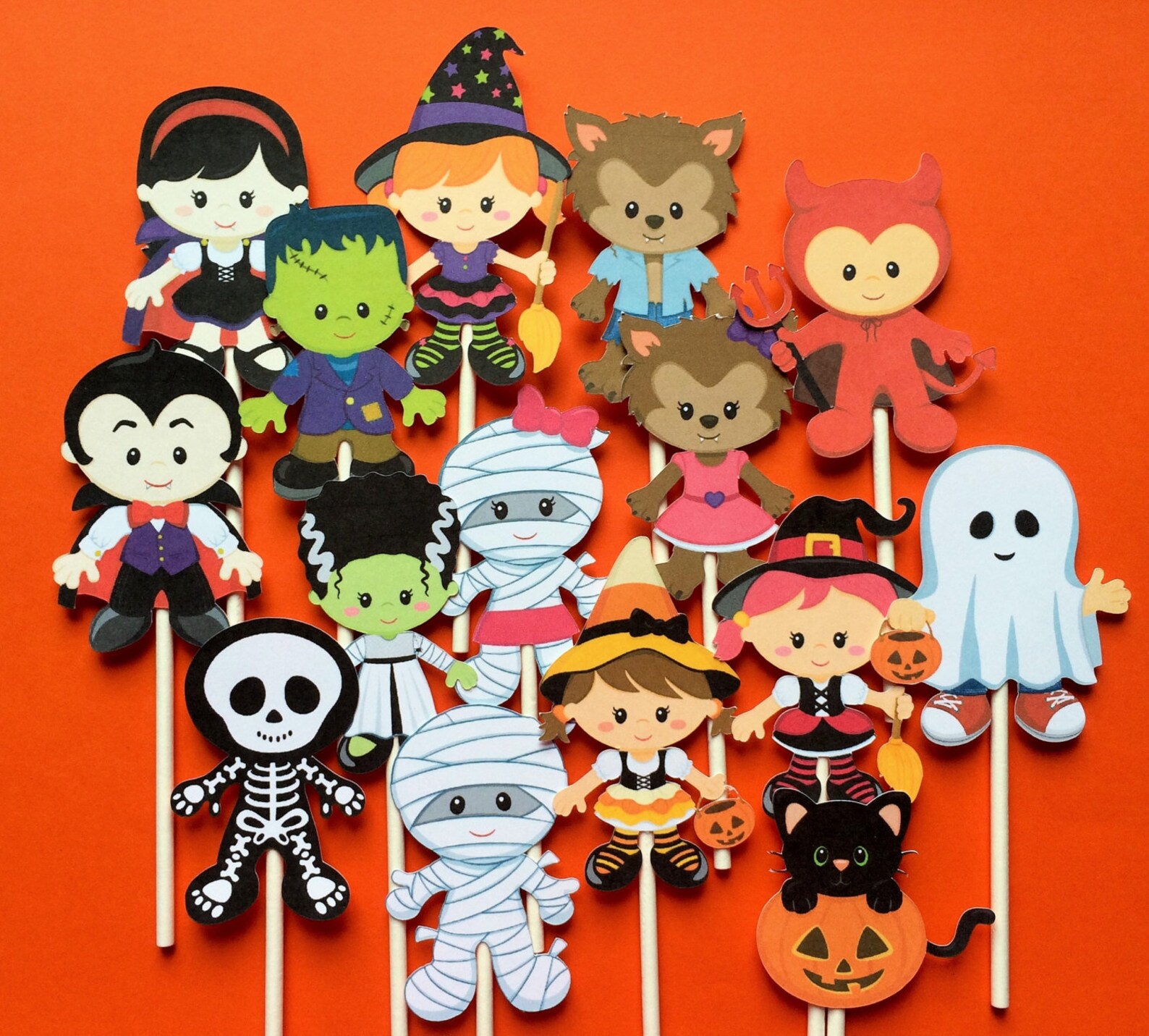 Halloween Cupcake Toppers 15 Halloween Toppers Halloween - Etsy