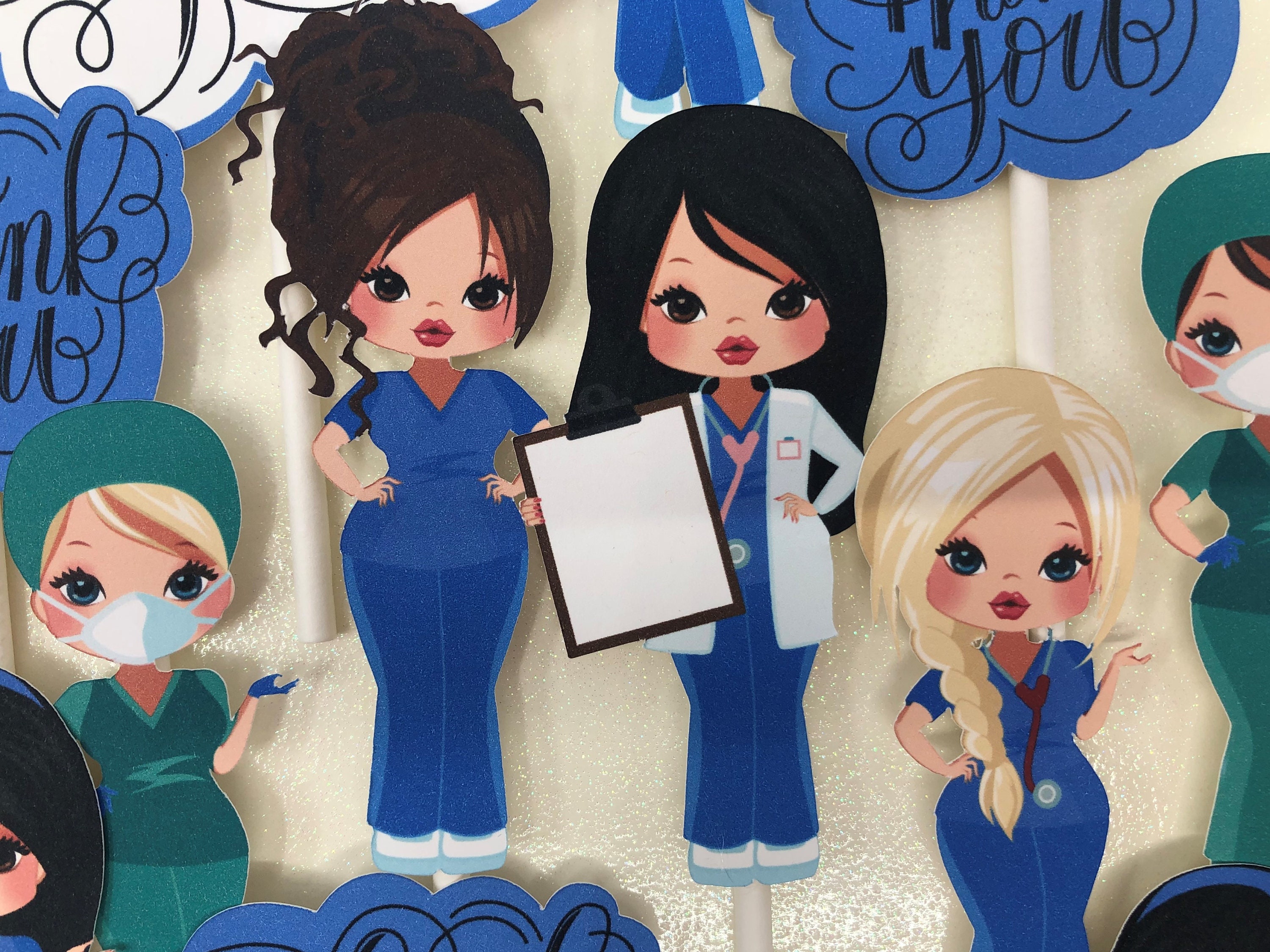 Médico y enfermera cupcake toppers médico enfermera - Etsy España