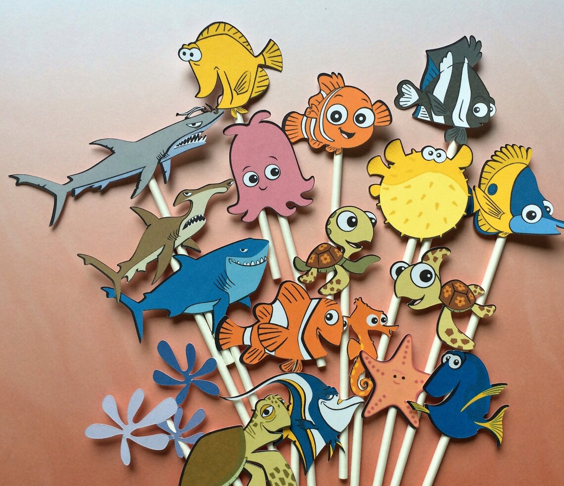 Finding Nemo Cupcake Toppers Sea Life Cupcake Toppers Nemo | Etsy