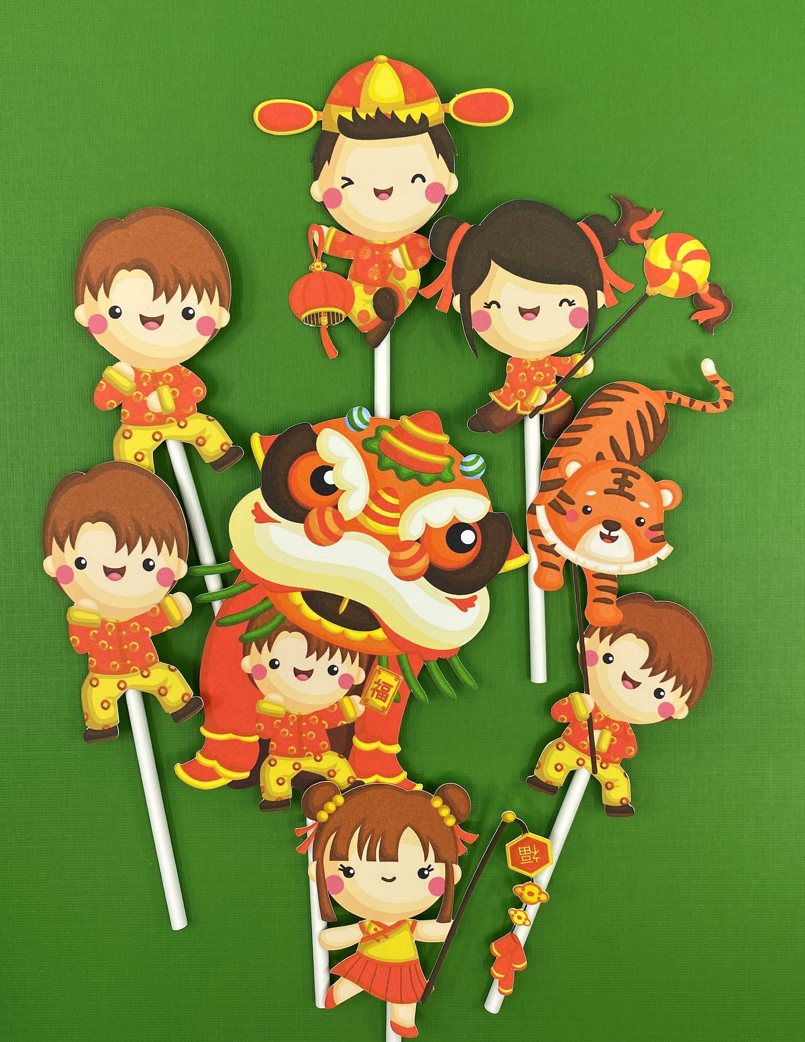 Chinese New Year Cupcake Toppers Year of the Tiger Toppers - Etsy