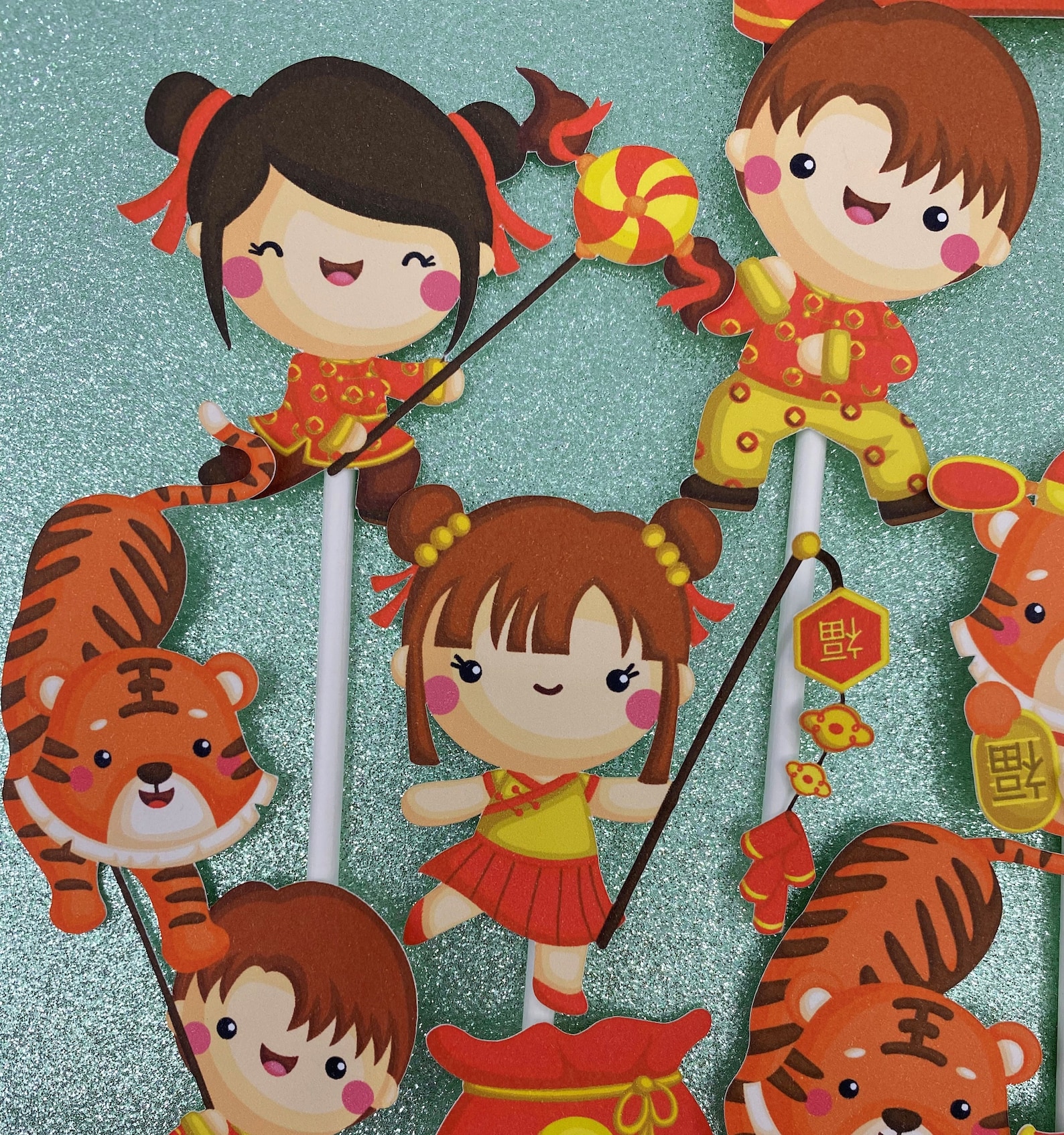 Chinese New Year Cupcake Toppers Year of the Tiger Toppers - Etsy