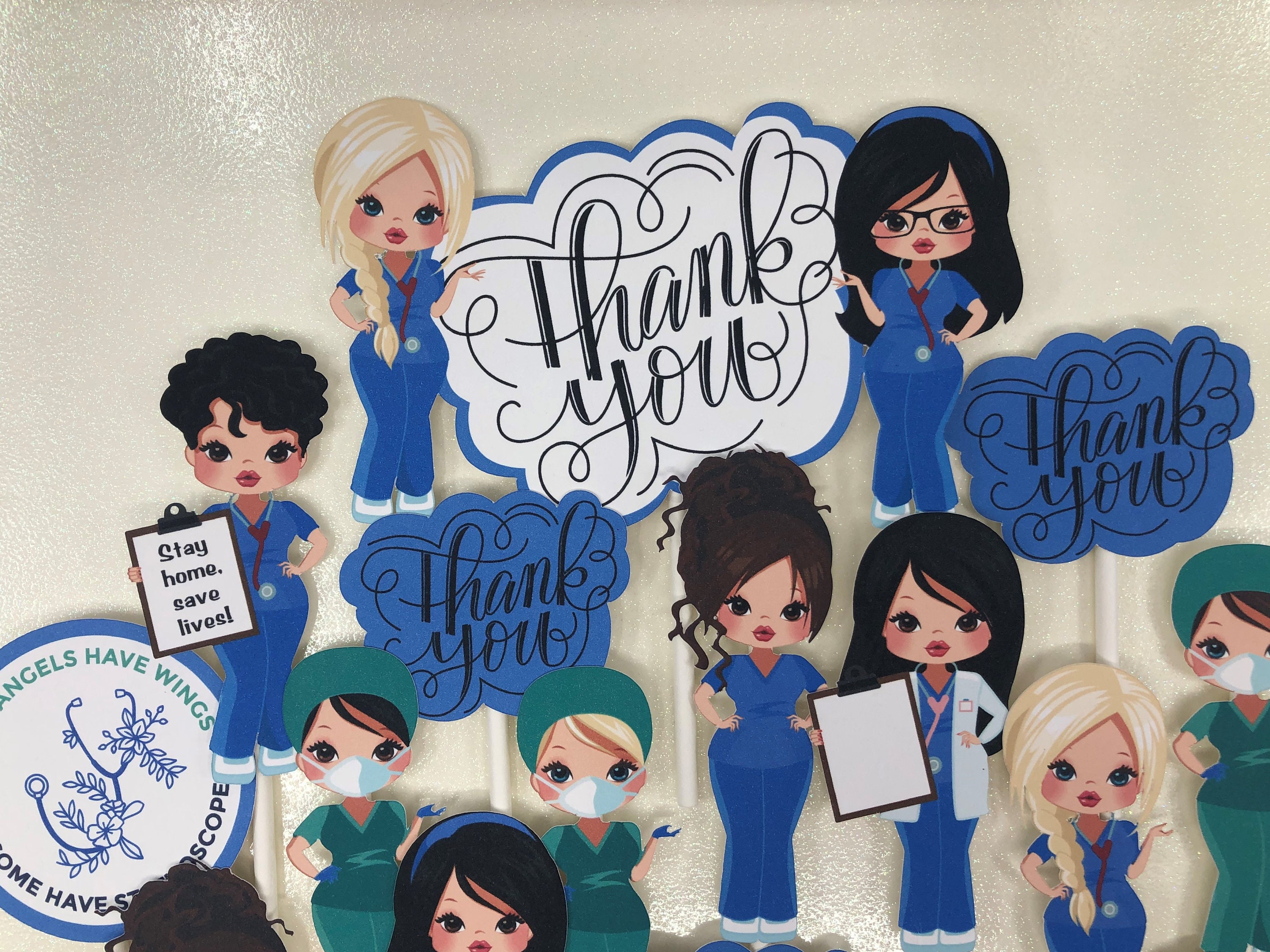 Médico y enfermera cupcake toppers médico enfermera - Etsy España