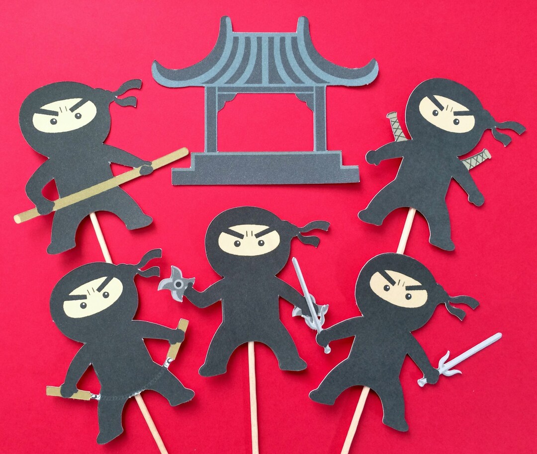 Ninja Cupcake Toppers,12 Ninja Toppers, Superhero Cupcake Toppers ...