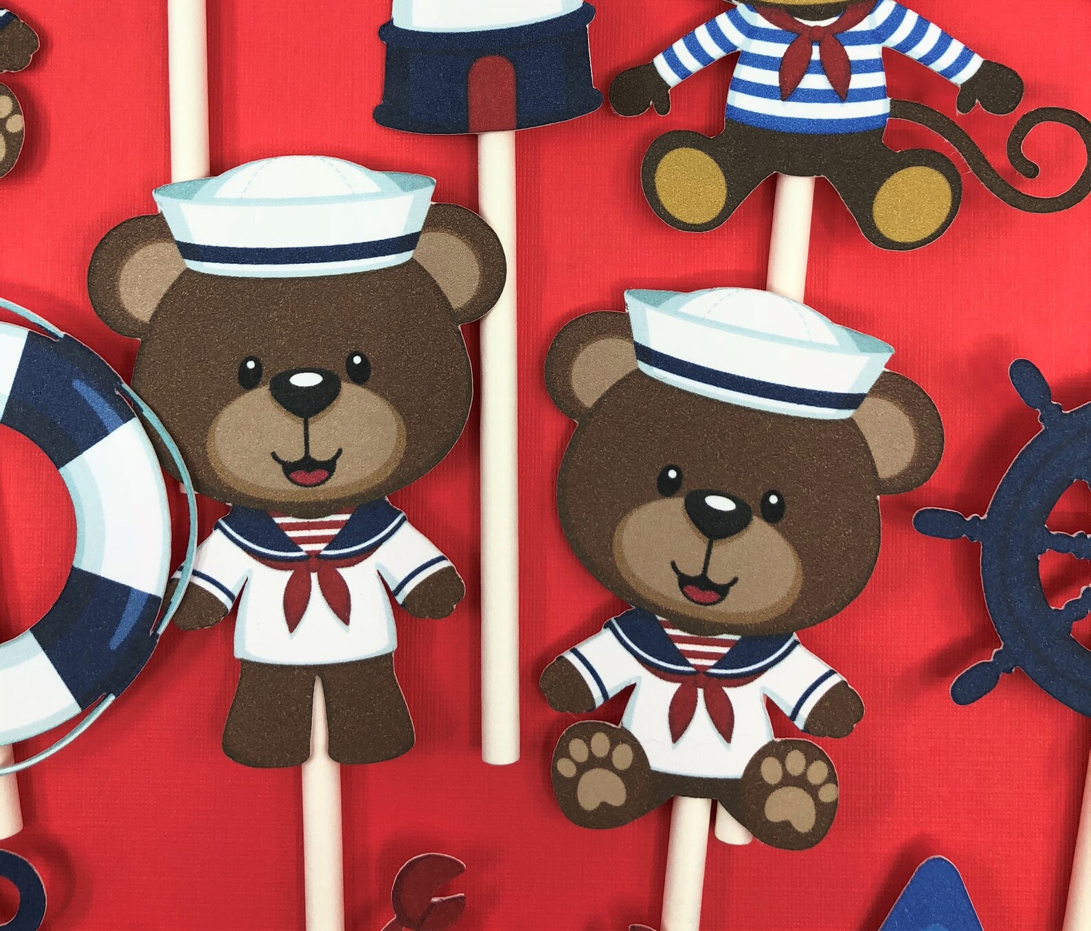 Nautical Cupcake Toppers Sailor Boy Birthday Nautical Theme - Etsy