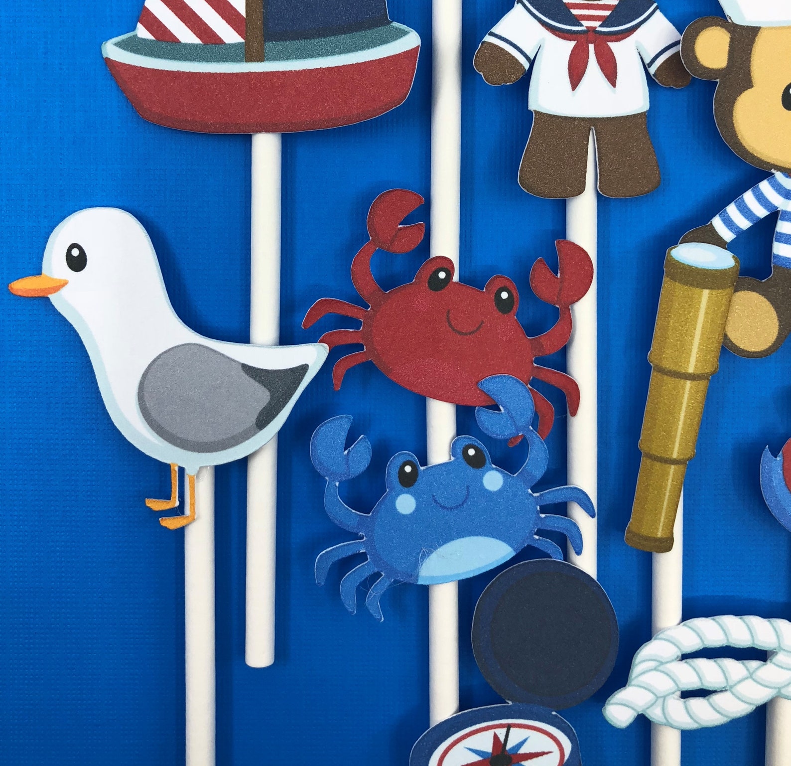 Nautical Cupcake Toppers Sailor Boy Birthday Nautical Theme - Etsy