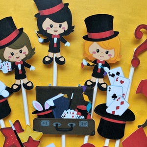 Magician Cupcake Toppers, Magic Show, Magic Theme Party, Magic Show ...