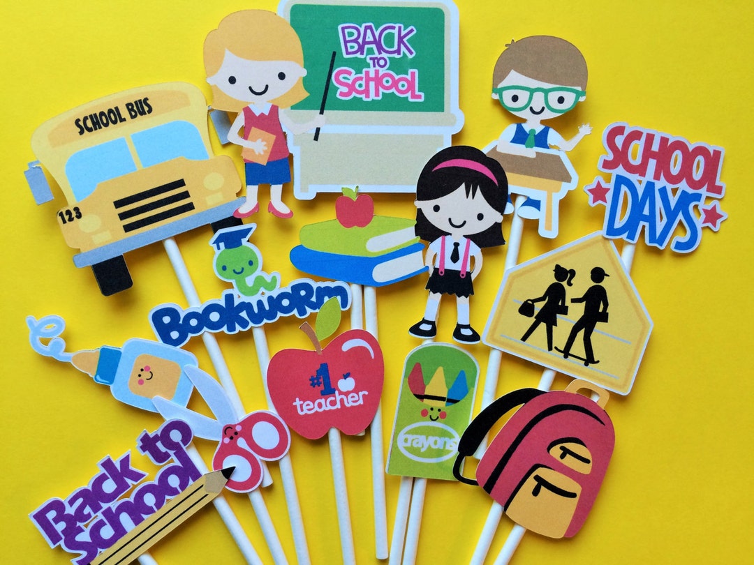 School Theme Cupcake Toppers School Toppers School Cake - Etsy