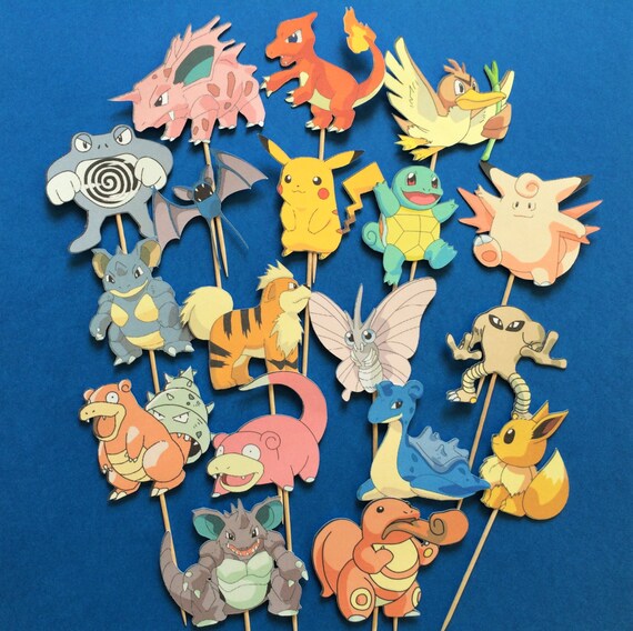 Pokémon Cupcake Toppers Pokémon Cake Toppers Pokémon Party - Etsy Australia