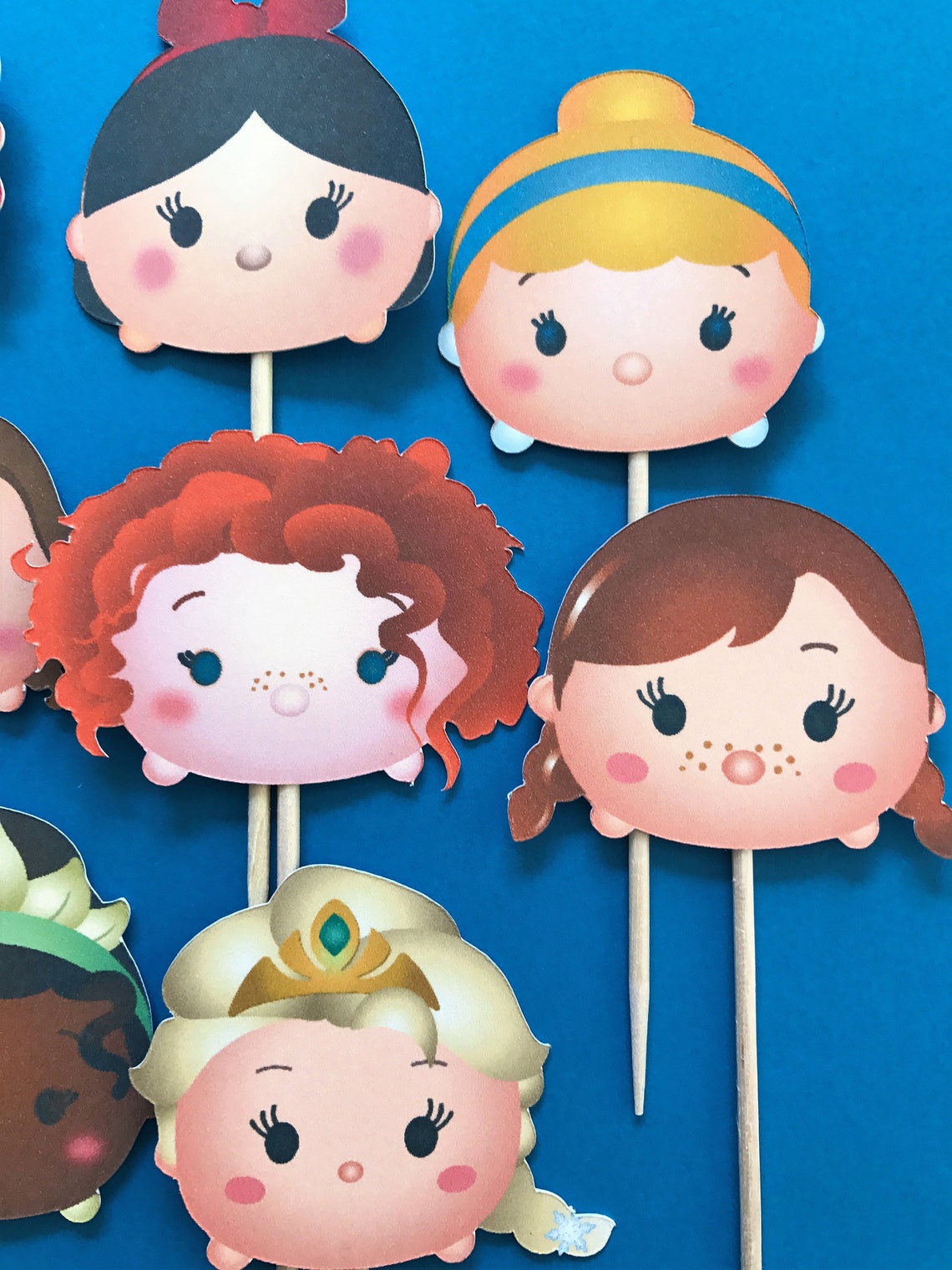 Tsum Tsum Disney Princesses Cupcake Toppers 10 Toppers | Etsy