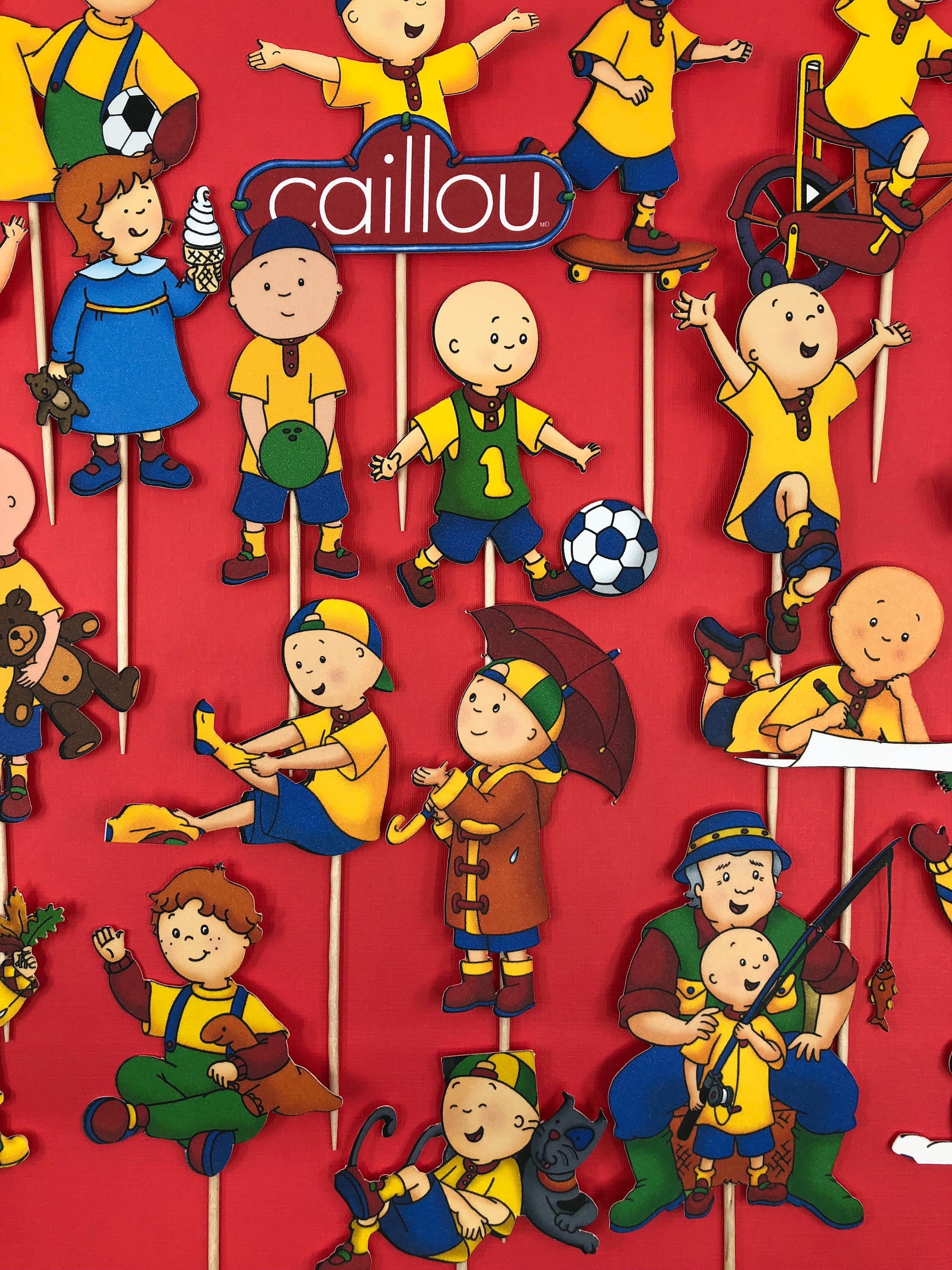 Caillou Cupcake Toppers Caillou Theme Caillou Party Caillou | Etsy Canada