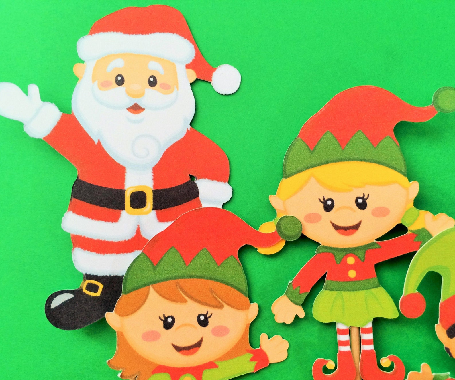 Christmas Cupcake Toppers Elf Toppers Santa Cupcake Topper - Etsy
